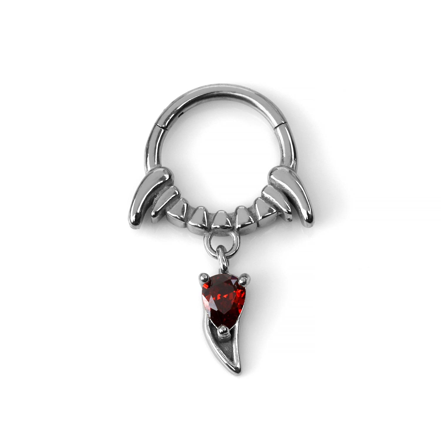Steel Fang Clicker With Gem For Piercings