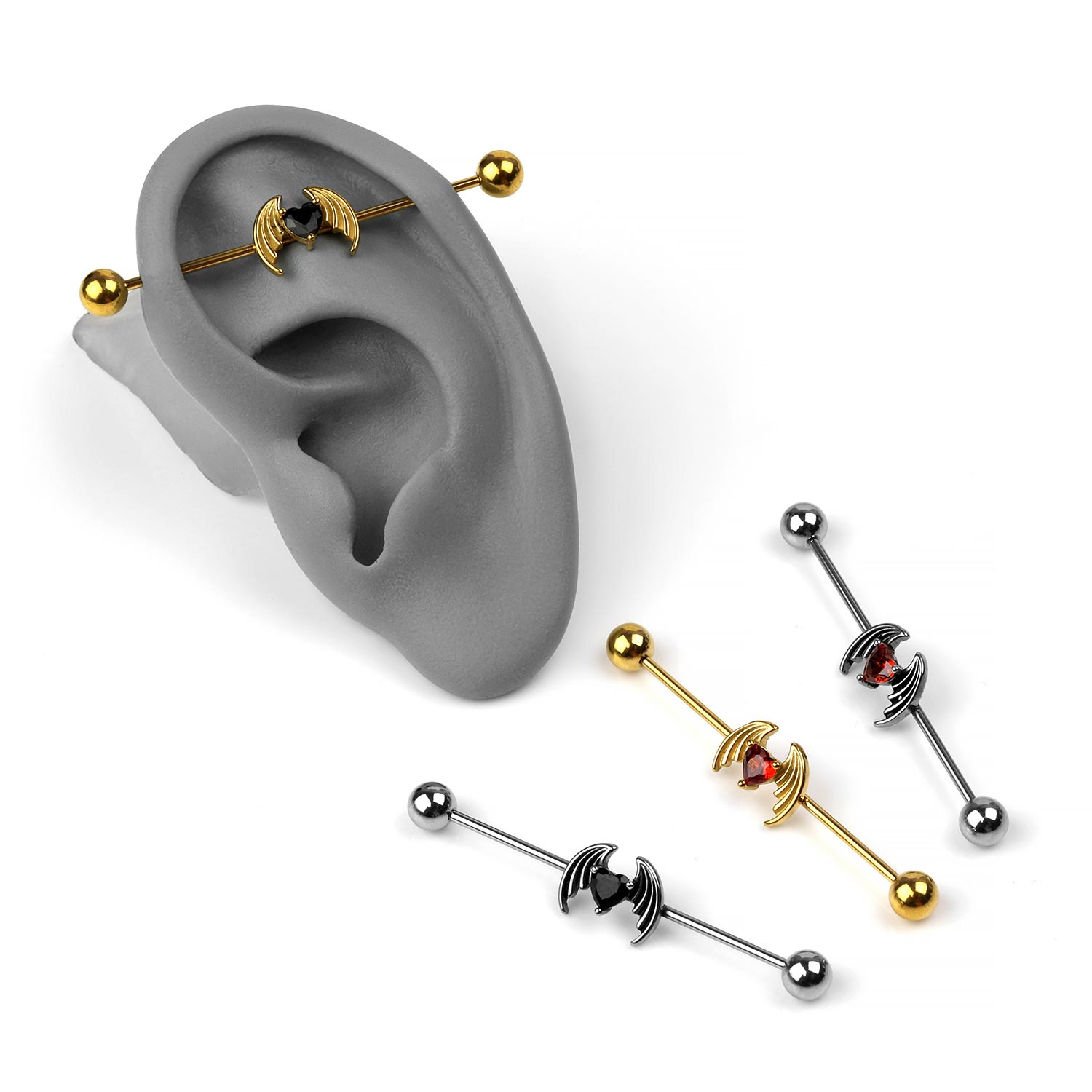 Steel Winged Heart Industrial Barbell