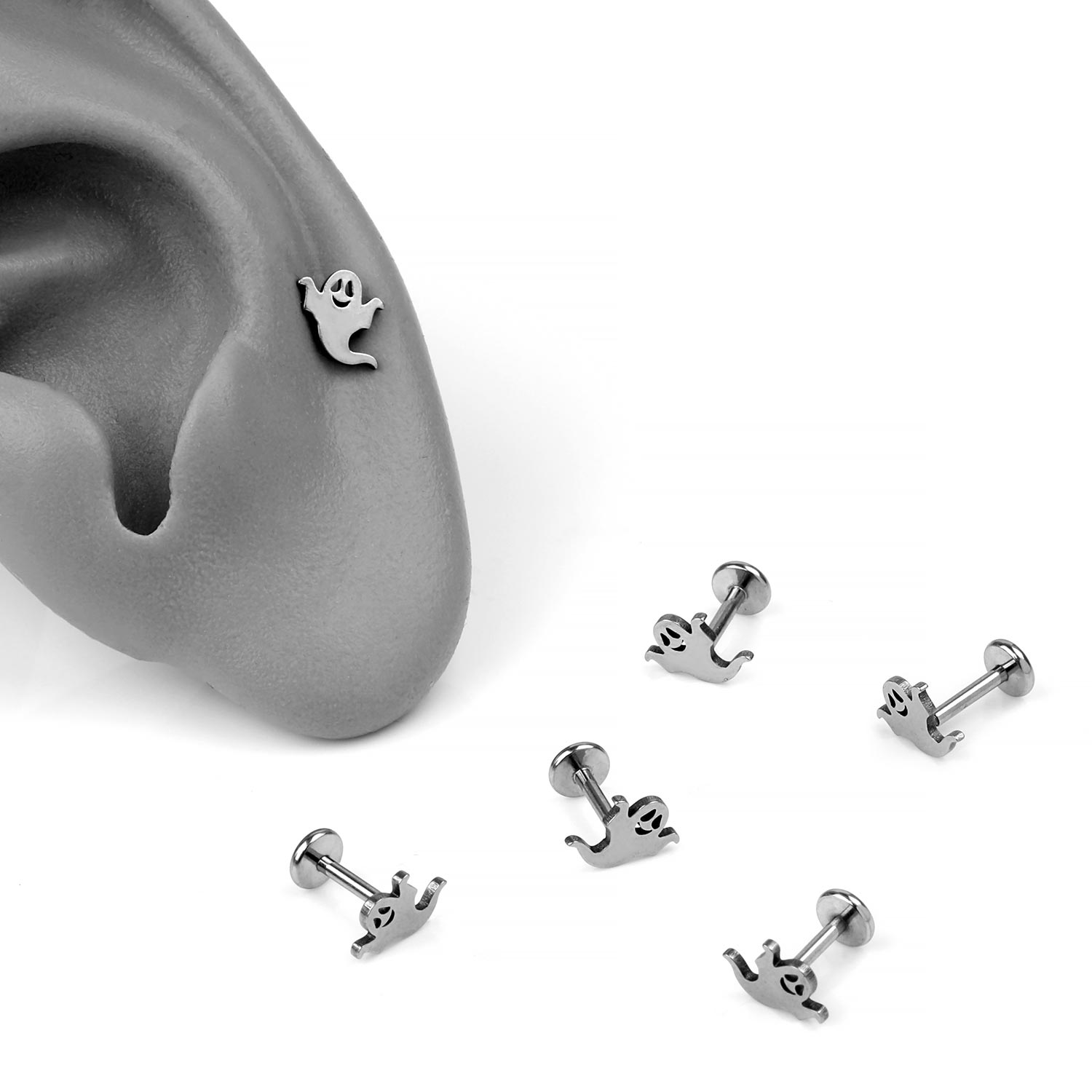Steel Ghost Labret: Versatile Stainless Piercing