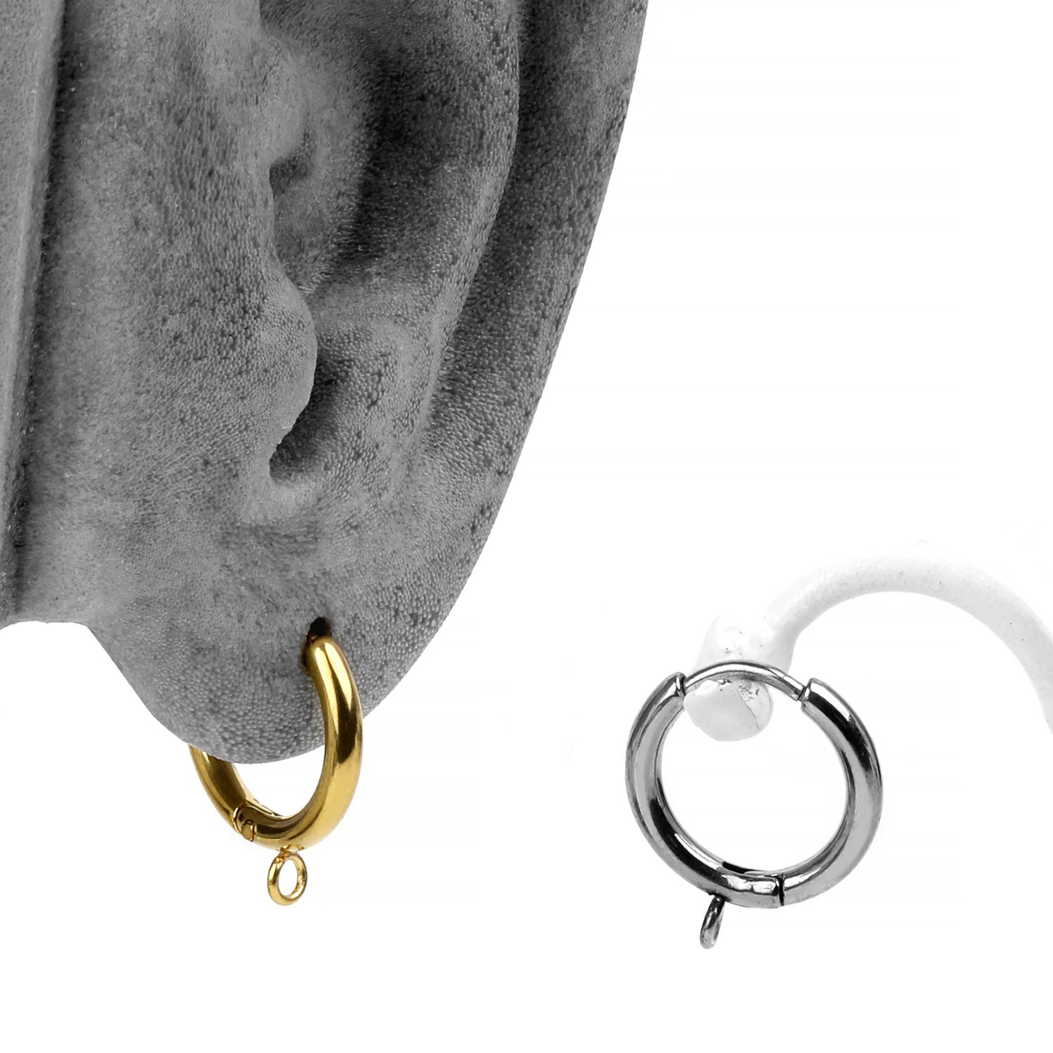 Stainless Steel Diy Huggie Earring With Jump Ring