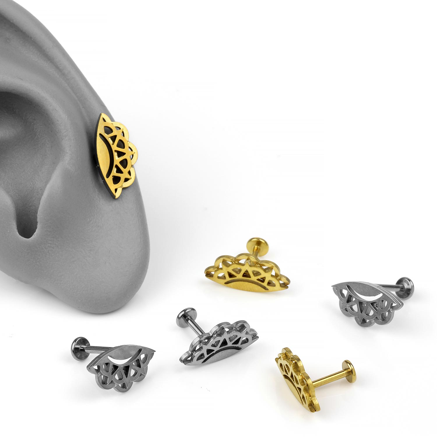 Steel Lace Labret: Stainless Labret For Helix & Lobe