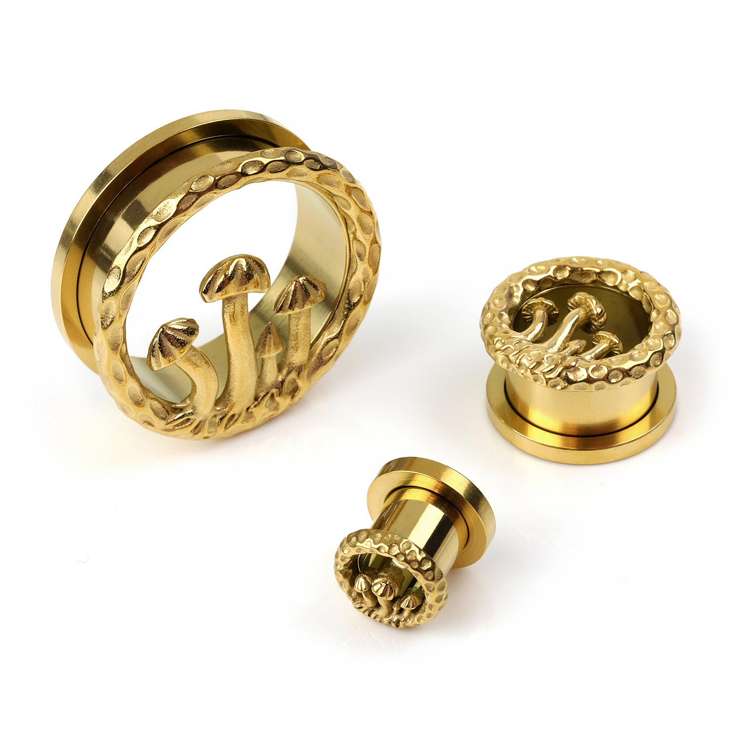 Stretched Lobe Eyelets: Steel Mushroom & Stainless Steel