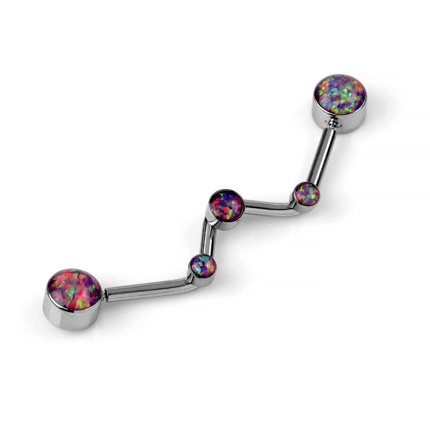 Threadless Constellation Industrial Barbell With Opals