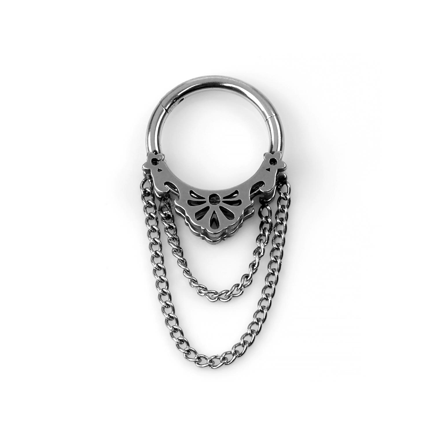 Steel Double Chain Clicker For Helix, Lobe, Septum