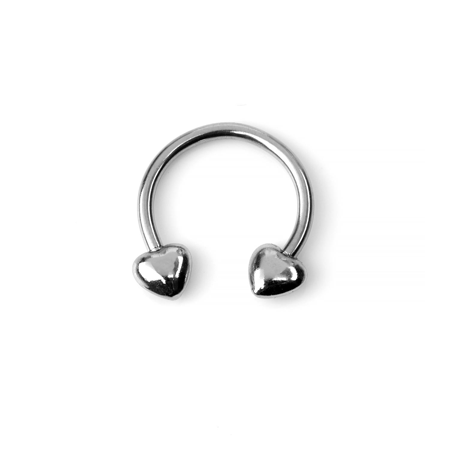 Stainless Steel Puffy Heart Circular Barbell For Septum