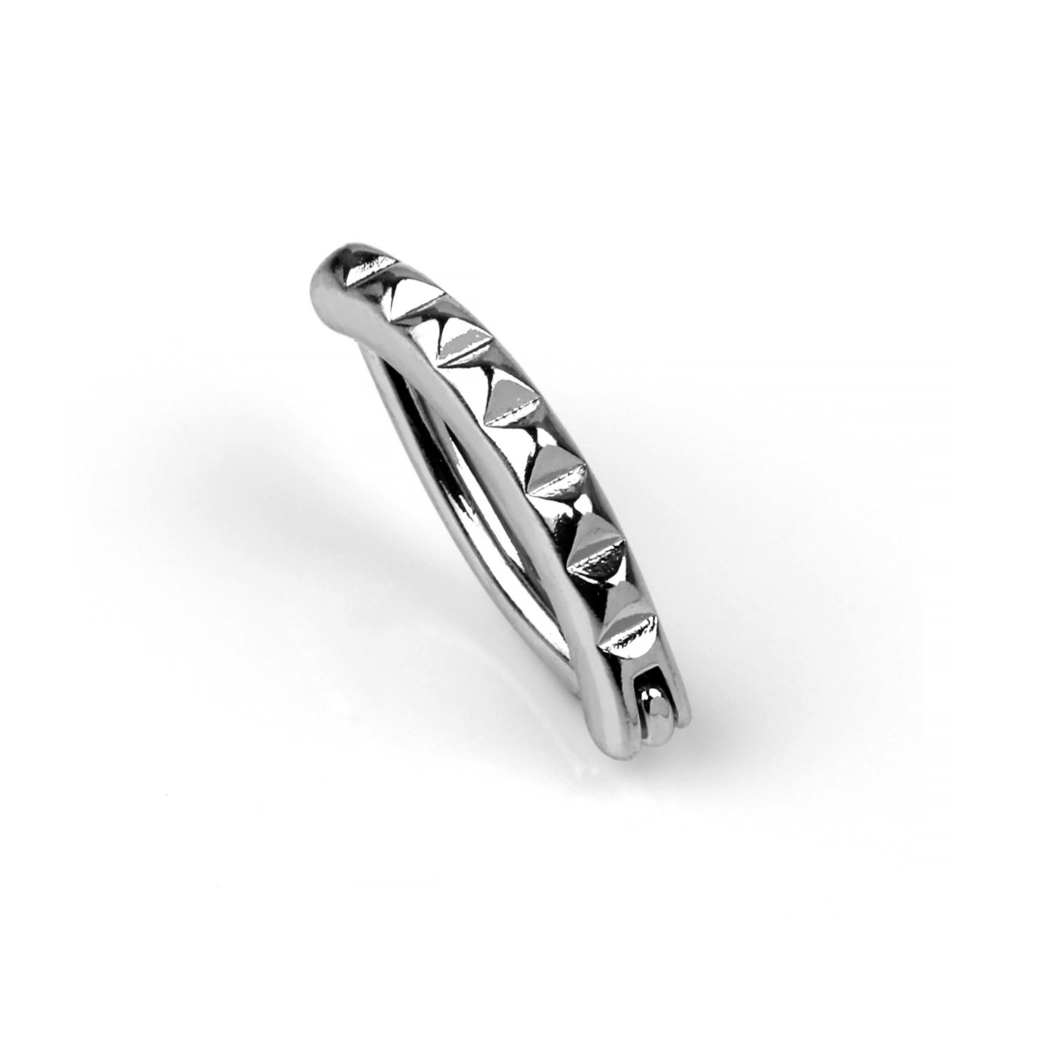 Stainless Steel Pyramid Rail Clicker For Navel Piercings