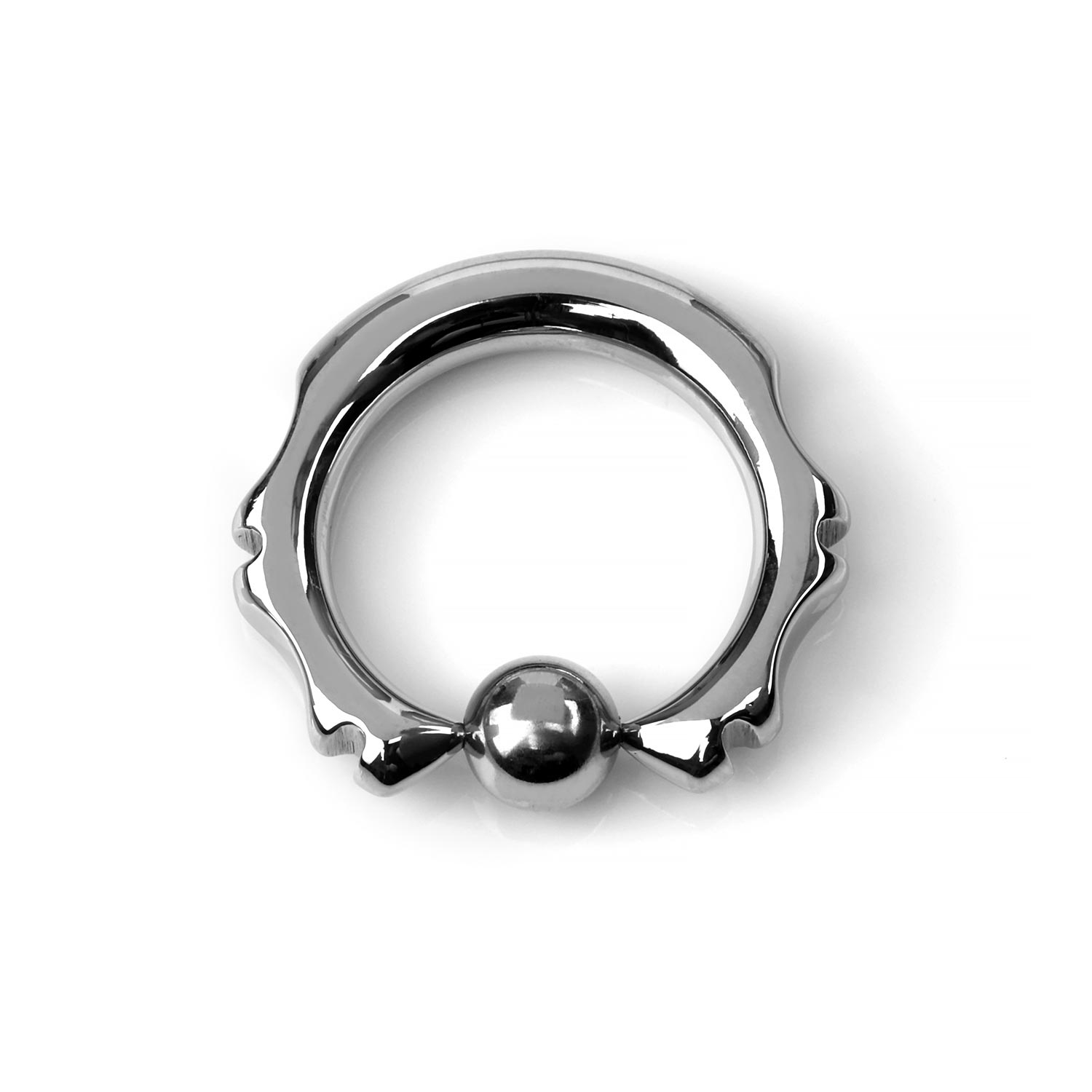 Steel Scalloped Bead Ring