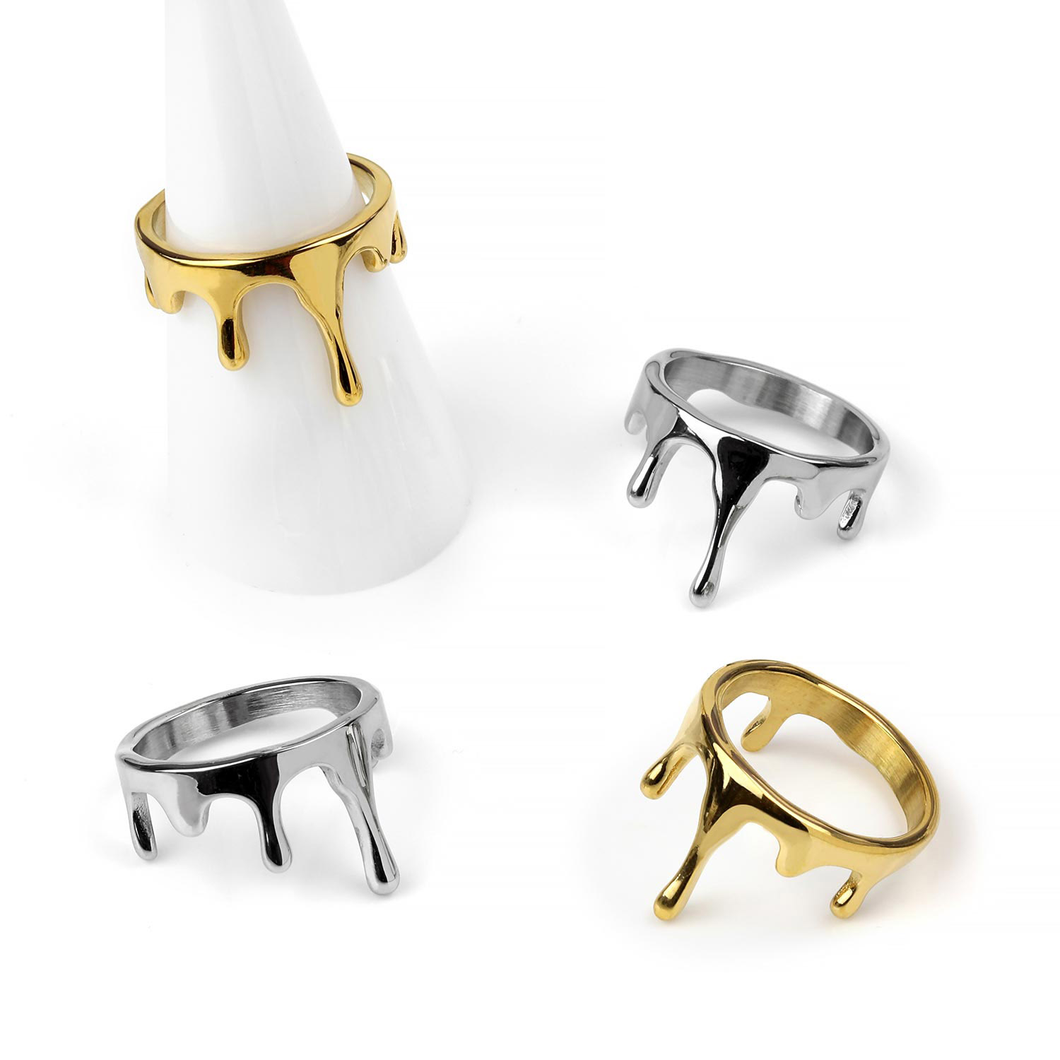 Steel Molten Drip Ring - Stainless Steel Finger-ring