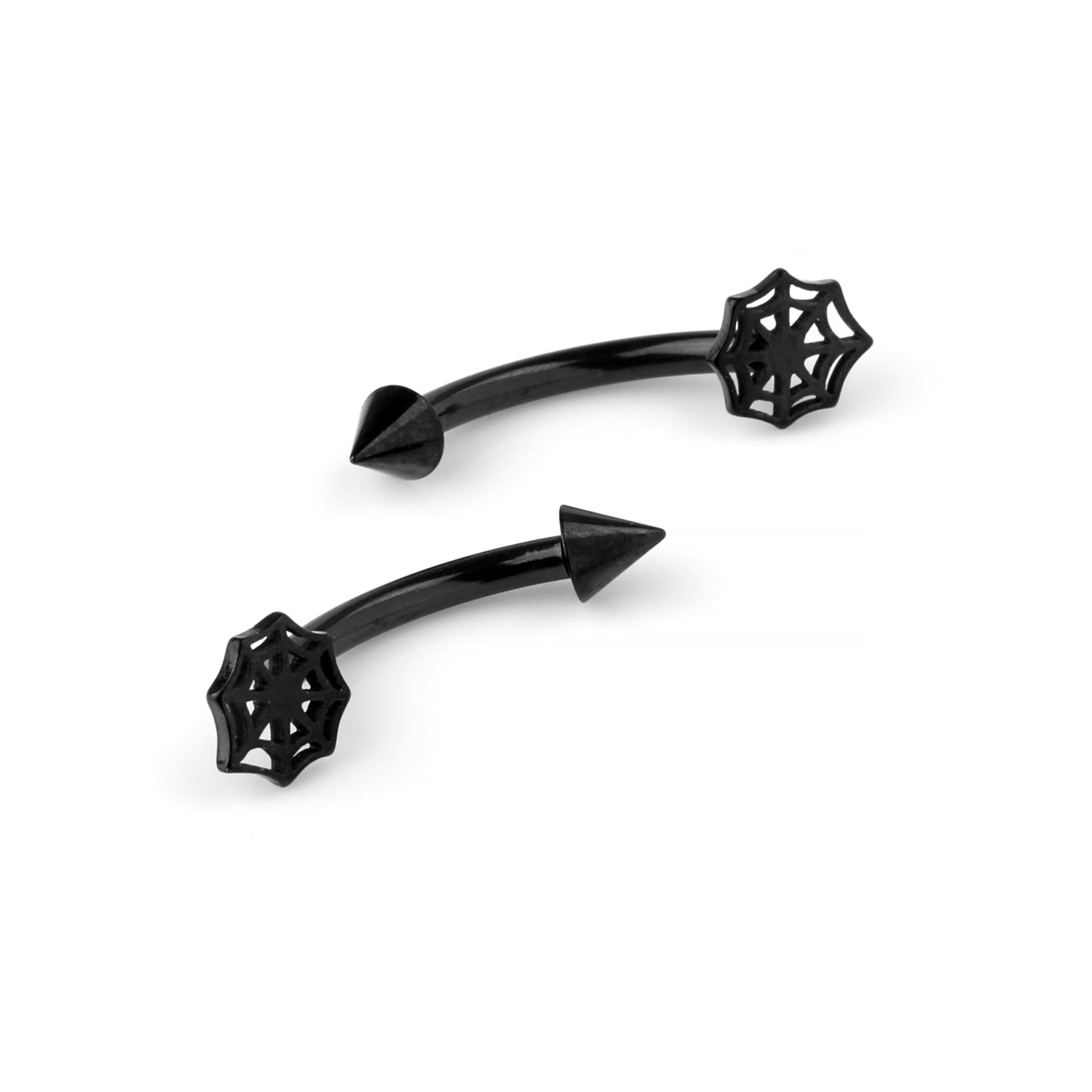 Stainless Steel Spiderweb Curved Barbell