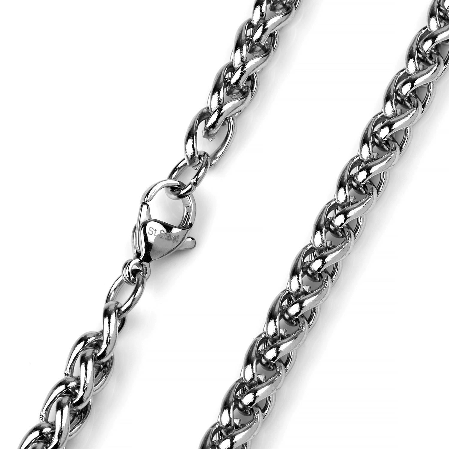 Steel Spiga Chain Necklace In Stainless Steel
