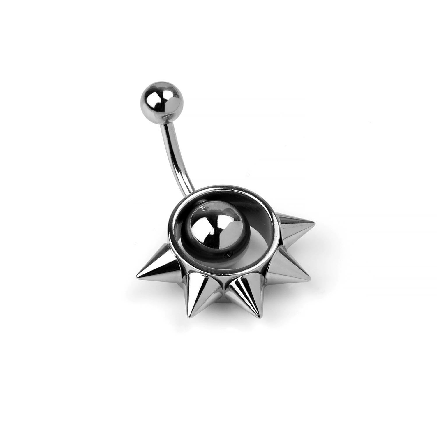 Steel Spiked Ring Navel