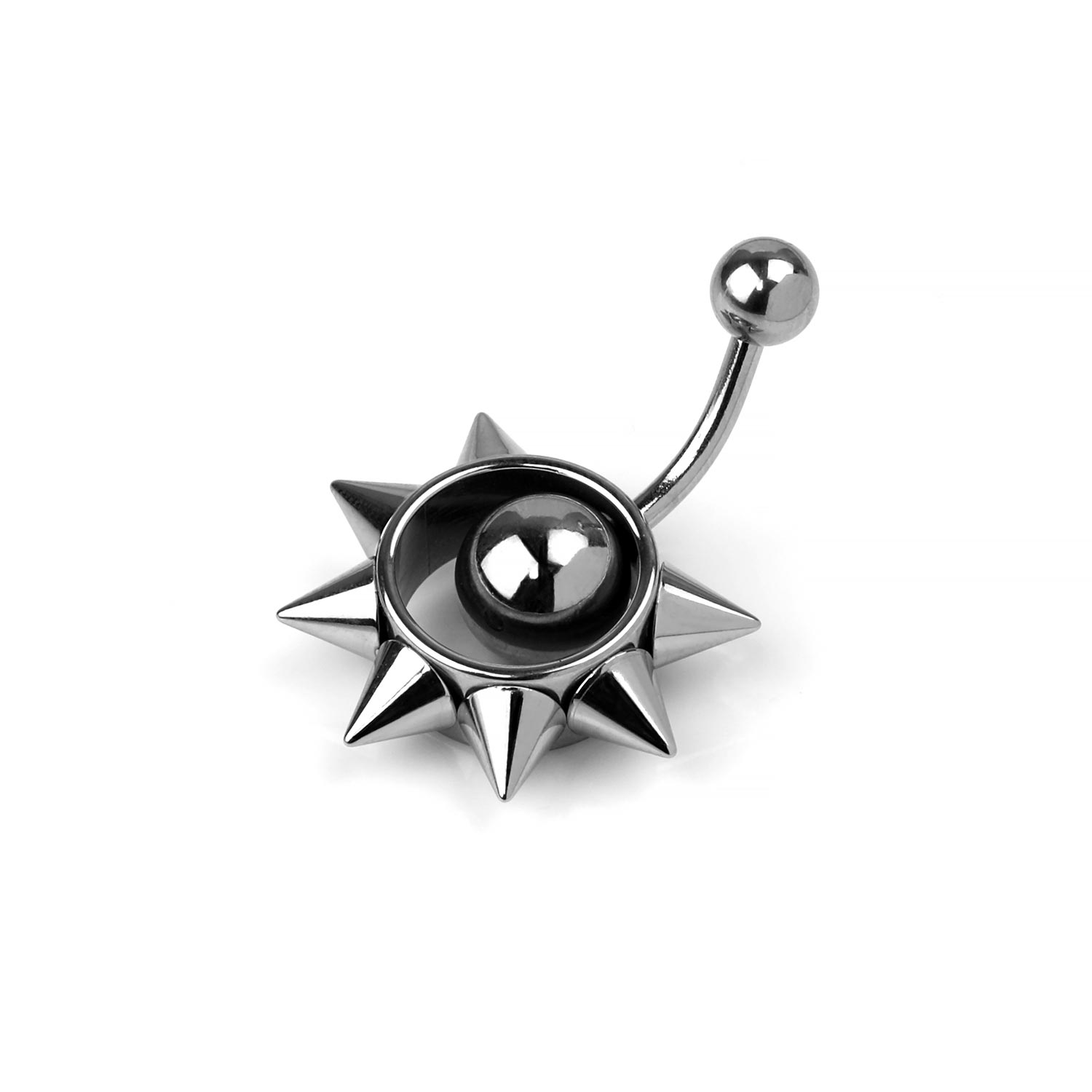 Steel Spiked Ring Navel