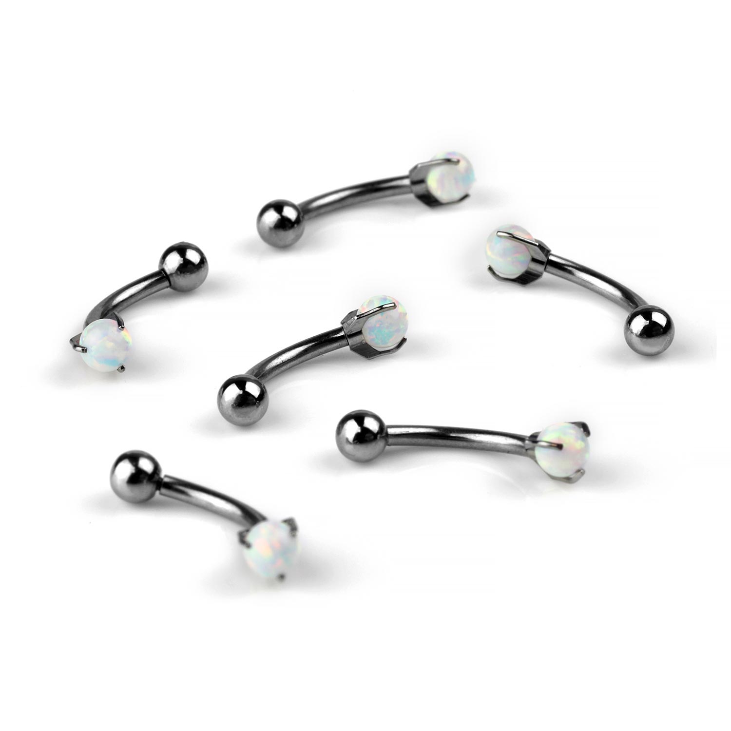 Curved Barbell With Opals: Versatile Piercing Jewelry