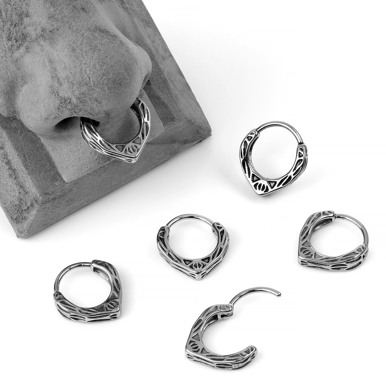 Steel Etched Cyber Clicker For Daith & Septum