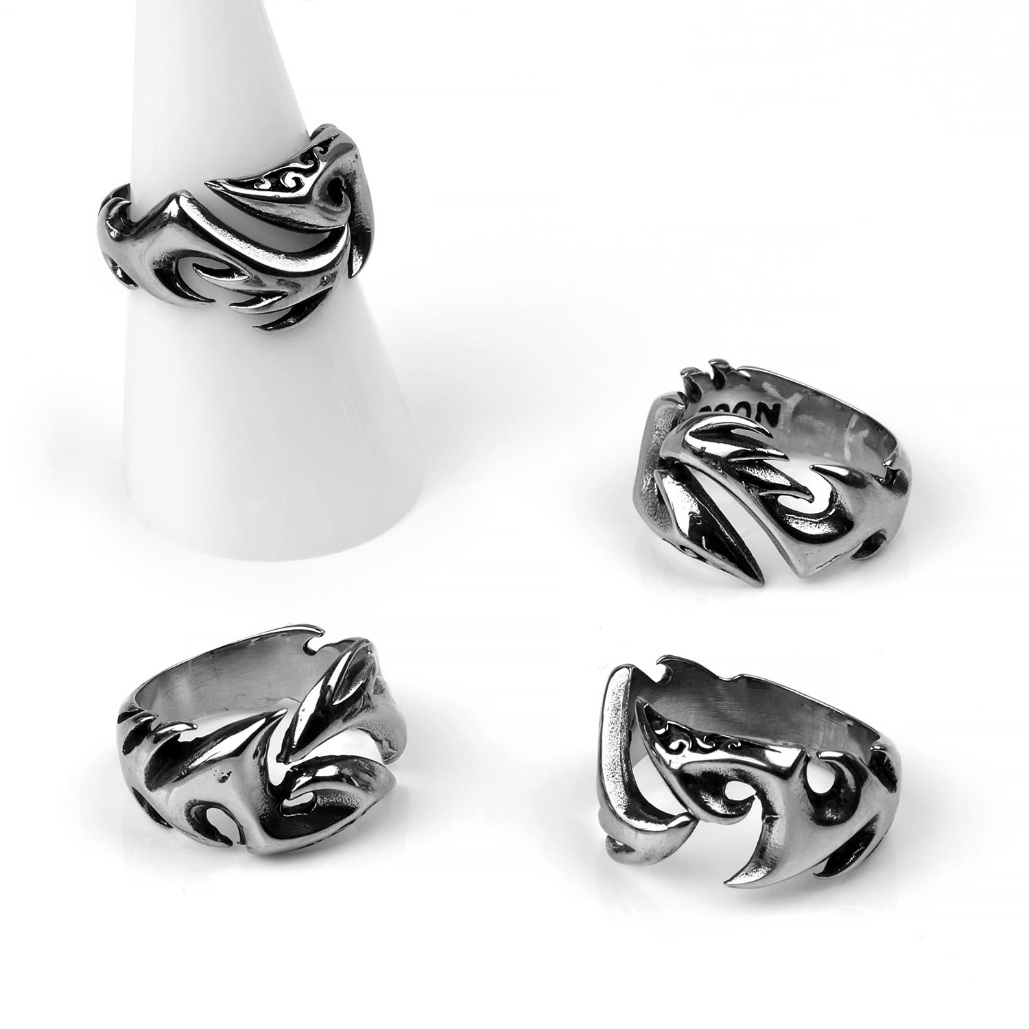 Steel Tribal Finger Ring: Stainless Steel Design