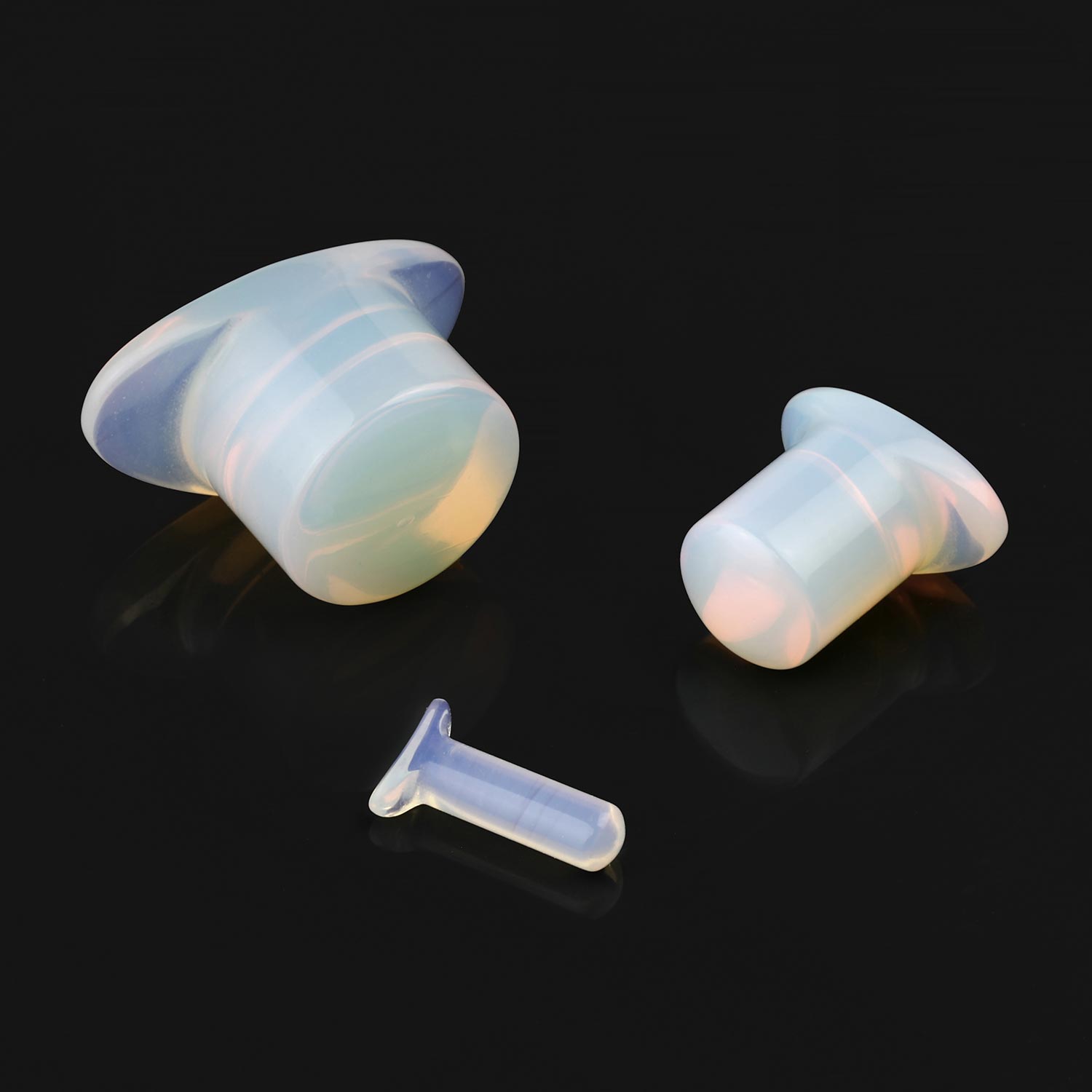 Stone And Glass Stretched Labret With A Concave T-back