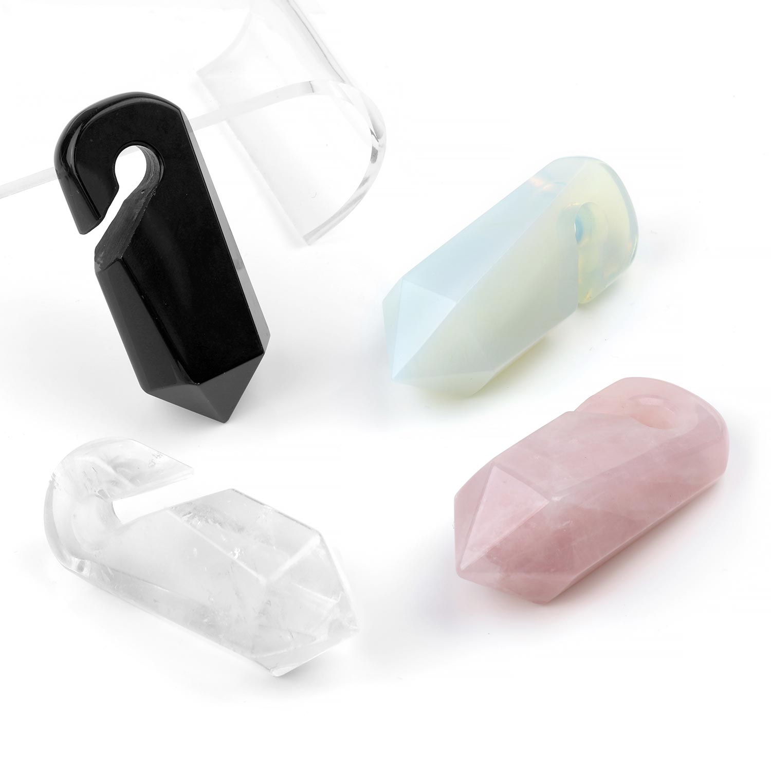 Organic Stone And Glass Prism Weights