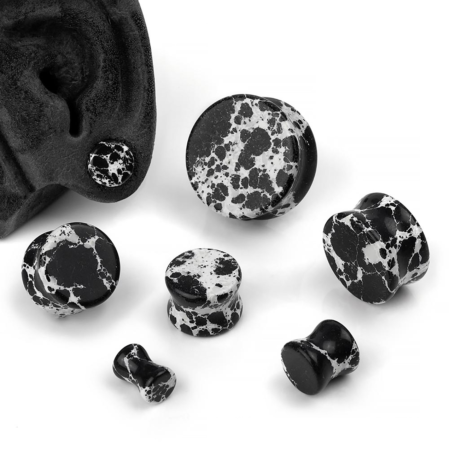 Organic Imperial Jasper Stone Plugs For Stretched Lobe