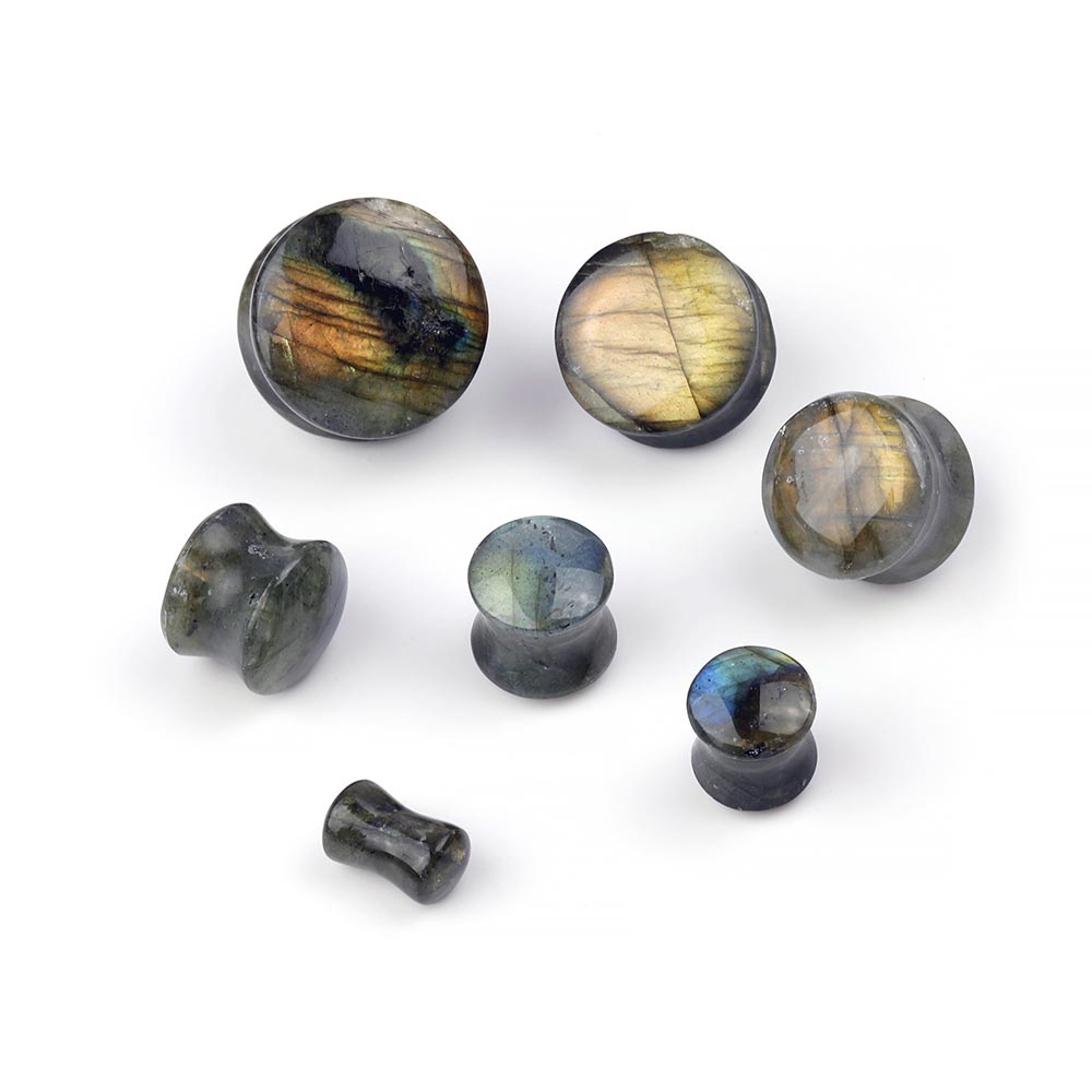AAA Grade Convex Labradorite Plugs