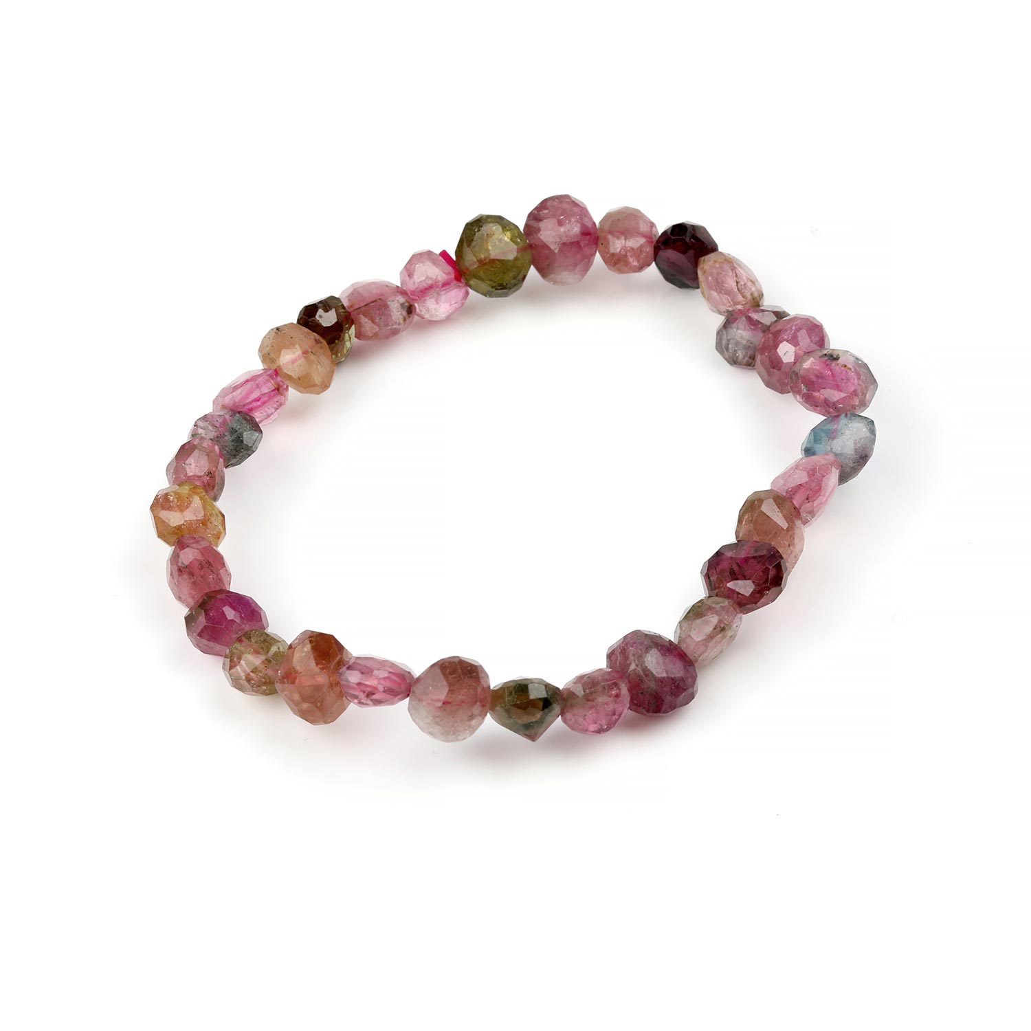 Rough Watermelon Tourmaline Stone Bracelet