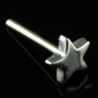14k White Gold Threadless Star End