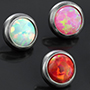 Titanium Bezel Set Opal Threaded End