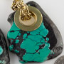 Solid Brass And Raw Turquoise Weights