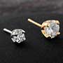 14k Gold Threadless Prong Set Gem End