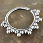 Silver Beaded Sun Septum Ring
