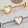 Stainless Steel Heart Industrial Barbell Piercing