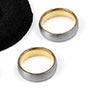 Brushed Titanium Two Tone Ring