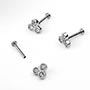 Steel Gemmed Tri Hexagon Labret | Honeycomb | Honey Bee