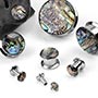 Steel and Abalone Shell Plugs