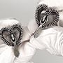 Steel Zipper Heart Eyelets Stretched Lobe Piercing