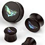 Organic Wood And Abalone Bat Plugs For Stretched Lobes