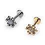 Titanium Snowflake Labret For Helix, Tragus, Labret Piercing
