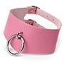 Wide Pleather Choker With Stainless Steel Ring