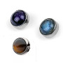 Titanium Bezel Set Natural Stone Threaded End