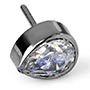 Titanium Gemmed Teardrop Threadless End