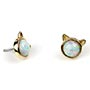 14k Yellow Gold Cat Head With Opal Threadless End