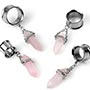 Double Flare Eyelets With Double Point Stone Dangle