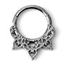 Steel Filigree Heart Septum Clicker Ring