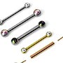 Titanium Threadless Forward Facing Gem Barbell
