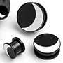 Black Steel Crescent Moon Plugs