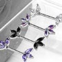 Steel Gem Petal Nipple Barbell