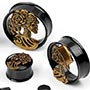 Double Flare Stainless Steel Skull Plugs, Screw-on Eyelets