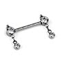 Titanium Threadless Dangle Gem Nipple Barbell