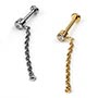 Titanium Labret Chain Dangle For Helix, Lobe Piercings