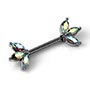 Steel Gem Petal Nipple Barbell