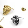 Steel Jaguar Icon Stud Earrings Basic Ear Piercing